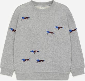 Arket Sweatshirt Mit Stickerei -Grau