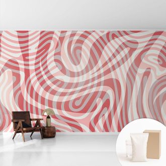 Tulup Tapete Vliestapete Mit Kleber Modern Wohnzimmer - Wanddeko Schlafzimmer - Tapete Mit Motiv Wellenf&ouml;rmige Linien 416x254 Cm
