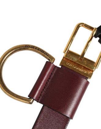 Dolce & Gabbana Mens Brown Key Ring Clip Attachments Buckle Belt 100lf