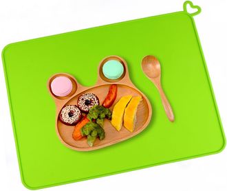 Soimiss rutschfeste Hitzebeständige Silikon tischunterlage Waschbar und Faltbar Leichtes Platzset mit Herzloch für Zuhause Bar und Restaurant