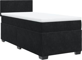 vidaXL Boxspringbett mit Matratze Schwarz 100x200 cm Samt Vidaxl