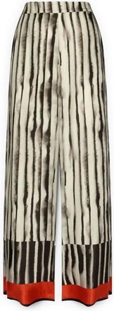 Elena Miro Femme, Pantalons, Noir, Taille: 40 FR Pantalon Palazzo Imprim&eacute; en Viscose