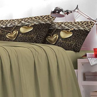 Petti Artigiani Italiani Petti Artigiani Italiani - Kissenbezüge, Paar Kissenbezüge, Digitaldruck, Kissenbezüge, Kissenbezüge, 100% antiallergische Mikrofaser, goldfarbener An