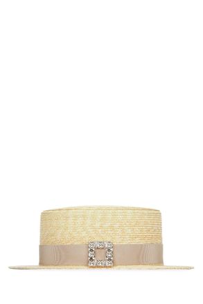 Roger Vivier TRES Panama Hat - Beige