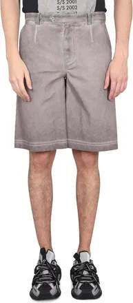 Dolce & Gabbana Logo Plaque Cotton Bermuda Shorts - Multicolor