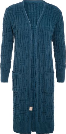 Knit Factory Bobby Lange Strickjacke - Petrol - 40/42