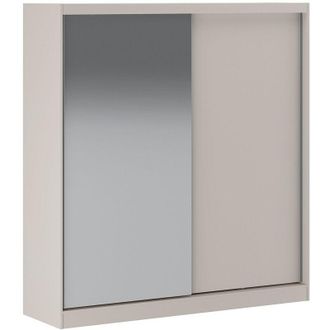 Vente-Unique Armoire 2 portes coulissantes - Avec miroir - L200 cm - Beige - OCHIRA