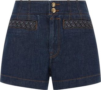 Zimmermann Femme, Shorts, Bleu, Taille: 42 FR Aster Denim Short