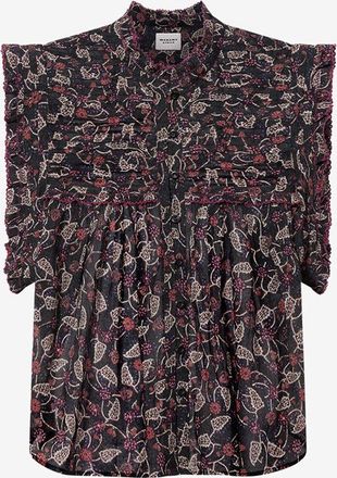 Isabel Marant Top Dersia - Femme - Noir / Framboise - Taille34 - Marant &Eacute;toile