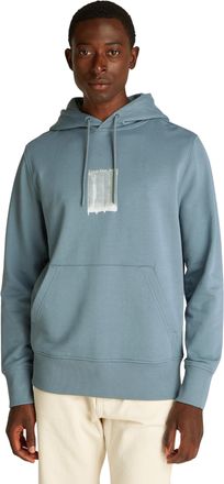 Calvin Klein Herren Hoodie Brush Stroke Graphic aus Baumwolle, Türkis (Trooper), S