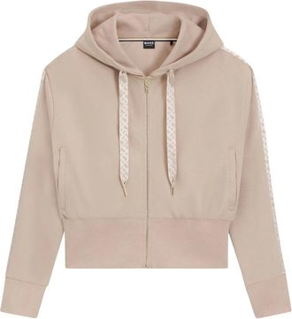 HUGO BOSS Femme, Sweatshirts et sweats &agrave; capuche, Beige, Taille: 38 FR Texture Jacket H