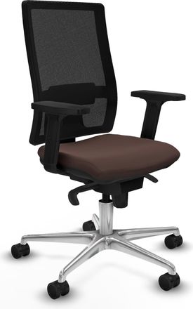 Piqueras y Crespo B&uuml;rostuhl mit 2D-Armen, h&ouml;henverstellbare Lendenwirbelst&uuml;tze, ausgestattet mit 5 Positionen und injiziertem Schaumstoff, Schwarz/Dunkelbraun