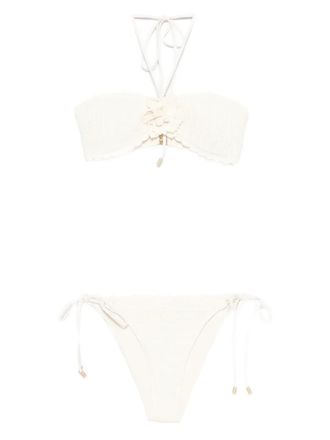 Zimmermann Geh&auml;kelter Bikini mit Blumenmotiv - Nude