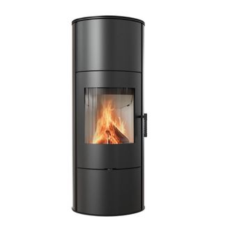 Kratki Kaminofen aus Stahl Rollo bereit Satz &Oslash; 150 7 kW mit Raumluftunabh&auml;ngig, Blass Verkleidung, freistehend, BImSchV 2, Staubauslass, 150 mm, EEK A Kamino