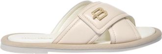 Baldinini Femme, Chaussures, Blanc, Taille: 38 1/2 EU Leather Mule