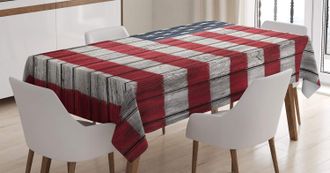 Abakuhaus Vereinigte Staaten von Amerika Tischdecke, Fourth of July Independence, Inn und Outdoor Bereich geeignet Waschbar Druck Klare Farben Kein Verblassen, 
