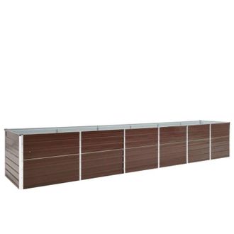 vidaXL Lit sur&eacute;lev&eacute; de jardin Acier galvanis&eacute; 480x80x77 cm Marron