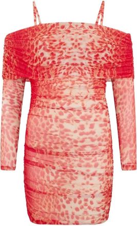 Roberto Cavalli Femme, Robes, Rouge, Taille: 40 FR Cheetah Skin Print Dress