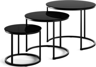 Vicco Couchtisch-Set Montreal, Glas, 55 x 55 cm 3 Teile