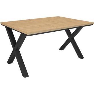 Skraut Home Esszimmertisch, K&uuml;chentisch, Esstisch, 140x90x74cm, F&uuml;r 6 G&auml;ste, Stubentisch, Moderner Stil, Eiche Soft - Skraut Home