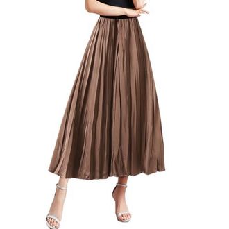 Generic Jupe Plissée Fleurie Noire Taille Tweed Dorée Vinyle Boutonnée Gaze Extra Doré Ample 80 Superposés Sirène Printemps Japonaise Mexicaine Electrique Ven