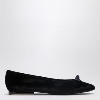 Loro Piana Primula Ballerinas aus schwarzem Samt