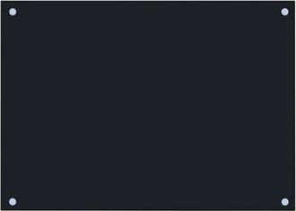 vidaXL Dosseret de Cuisine Carrelage Mural Décoration Protection Anti-éclaboussures Résistant aux Rayures Noir 70x50 cm Verre Trempé