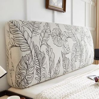 Generic Stretch bedruckter Bettkopfteil Bezug Staubschutz in voller Gr&ouml;&szlig;e Kopfteil Bezug f&uuml;r die Heimdekoration Fr&uuml;hlingsbaum - Beige 210-230 cm/83-90.5 Zoll