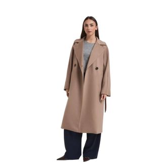 Max Mara Femme, Manteaux, Brun, Taille: 38 FR Manteau Camel &agrave; Double Boutonnage Manches Kimono