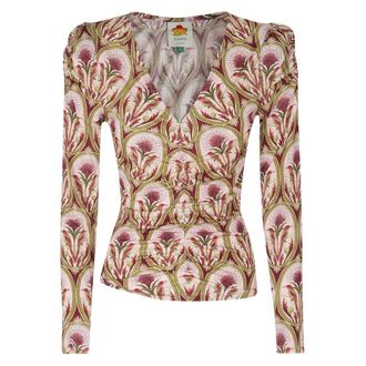 Farm Rio Farm Rio - Blouse Longue en Jersey Garden Medal - Femme - Tops - Multicolore - Taille: 38 FR