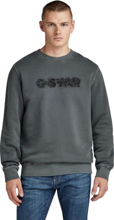 G-Star G-Star RAW Herren Indigo Distressed Logo Sweatshirt, Schwarz (dk Black gd D24410-D575-B564), XL