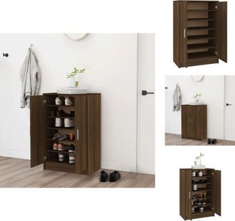 vidaXL Vidaxl - Schuhschrank Braun Eichen-Optik 60x35x70 cm Holzwerkstoff - Schuhschrank - Schrank - Garderobe - Aufbewahrung - Organisation