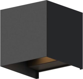 Calex Applique Murale LED Kubus, Luminaire Ext&eacute;rieur, Noir, Bidirectionnel, 7W Lumi&egrave;re Blanche Chaude, Faisceau Lumineux R&eacute;glable