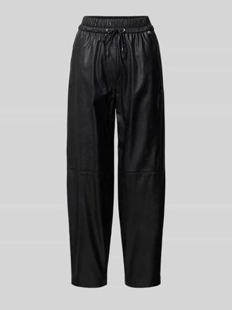 Marc Cain Straight Leg Stoffhose in Leder-Optik