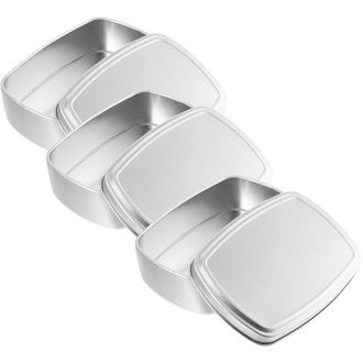 FOMIYES 3 St&uuml;ck Aluminium Metalldosen 150 ml Rechteckige Vorratsdosen mit Deckel zur Aufbewahrung von Seife und Kosmetik Unterwegs