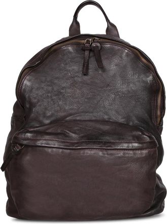 Officine Creative Homme, Sacs, Brun, Taille: ONE Size Textured Leather Backpack