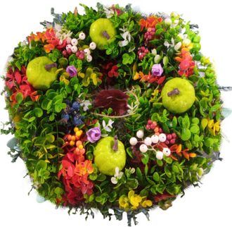 Generic Herbst-Kürbisgirlande: rustikale Blätterkranz, 300 g, Landhausstil, natürliche Herbsttexturen, elegant, handgefertigt, Dekoration für den Außenbereich