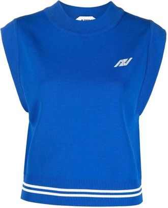 Autry Femme, Vestes, Bleu, Taille: 38 FR Gilet en maille