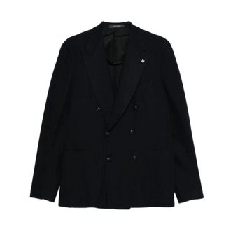 Tagliatore Gestrickter zweireihiger Blazer - - Jackets - Herren - Schwarzk - M
