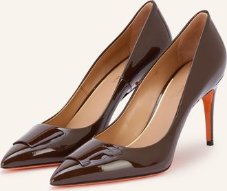 Santoni Lack-Pumps Sibi braun
