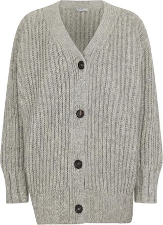 Malo button-up ribbed cardigan - Grau