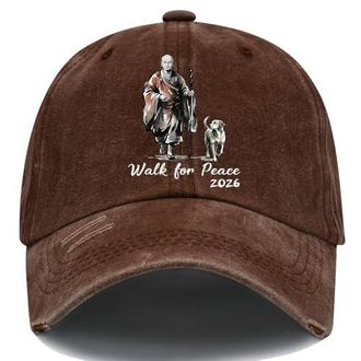 Generic Casquette de marche de la paix, casquette de baseball r&eacute;tro pour homme et femme, marron, Taille unique