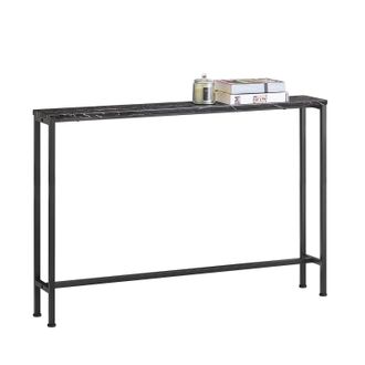 SoBuy Konsolentisch Schmal Flurtisch - Konsolentische F&uuml;rs Wohnzimmer, Metall Sideboard, Robustes Design - Ideal f&uuml;r Flur M&ouml;bel, B&uuml;ro - Schwarz, 120x80x20cm