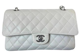 Chanel White Caviar Medium Double Flap Bag