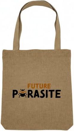 Fabulous Sac Shopping Tote Bag Aspect Lin - Future Parasite Humor - Sac de Courses Toile Epaisse 360g Beige Naturel Cabas Port&eacute; Epaule Solide Imprim&eacute; en France