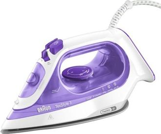 Braun Dampfbügeleisen TexStyle 3 SI3042VI, FreeGlide 3D SuperCeramic Sohle, Präzisionsspitze, ergonomischer Griff, Dampf von 160 g/min, 270ml Wassertank, 23