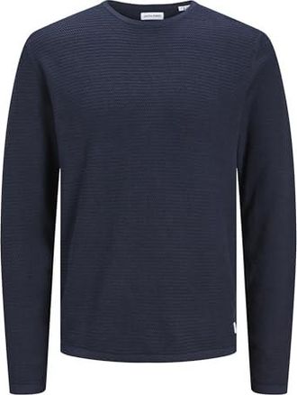 Jack & Jones Jjegreg Knit Crew Neck Sn Pull en Tricot, Blazer Bleu Marine, L Homme