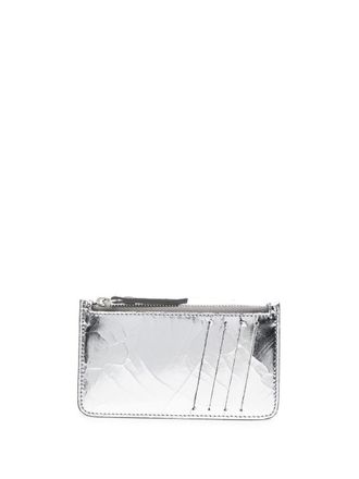 Maison Margiela mirror-effect zipped card holder - Silber