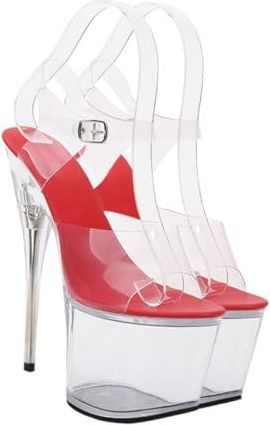 FOMIYES Sandales Femme Transparentes à Talon Haut Confortable Chaussures Extérieures Dété Élégantes Design Simple et Stable pour Brunch et Sorties Modèle et