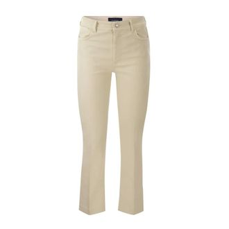 Sportmax Femme, Jeans, Beige, Taille: W30 Jean en Denim de Coton Beige Flared